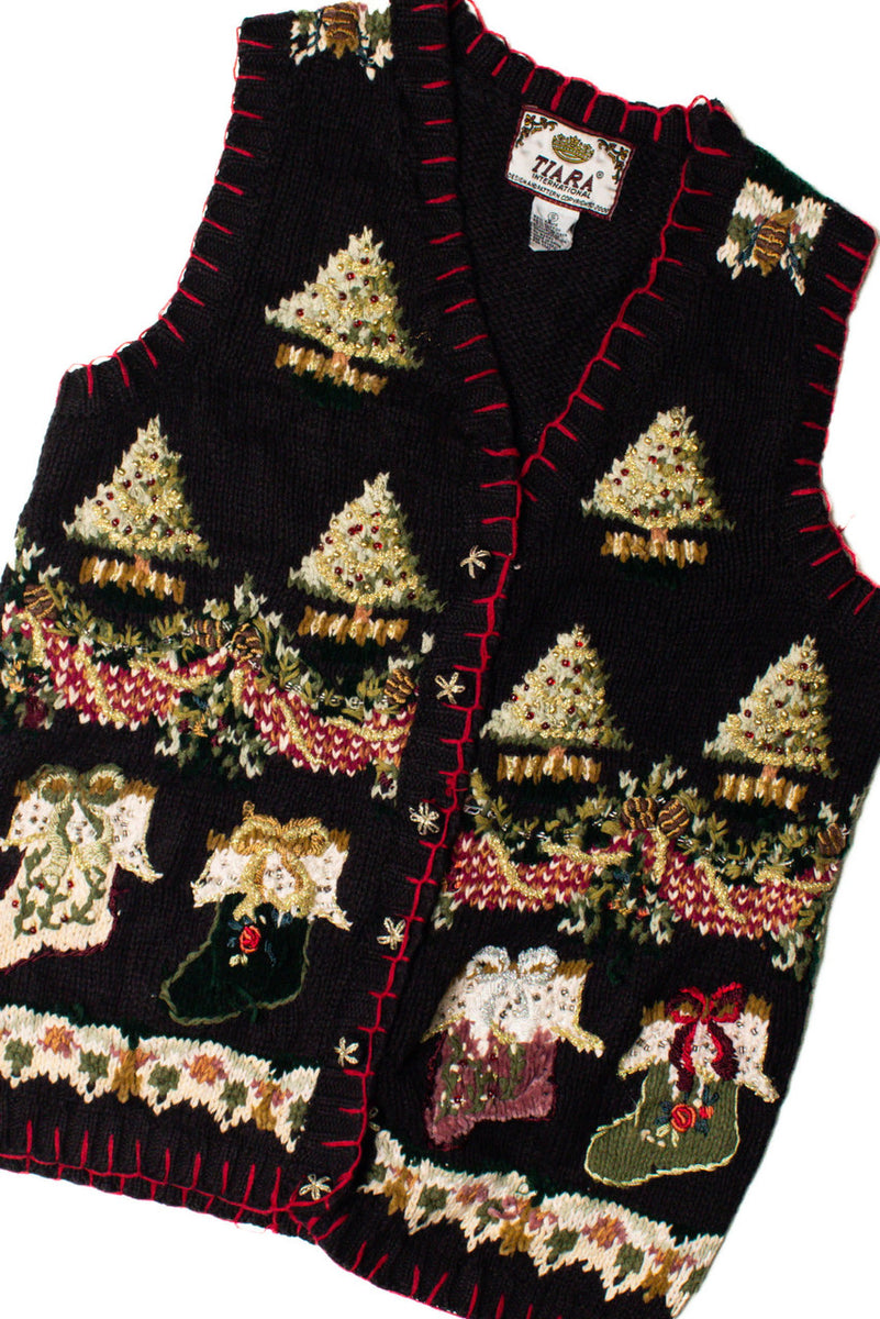 Vintage Trees and Stockings Ugly Christmas Vests (2000) – Ragstock