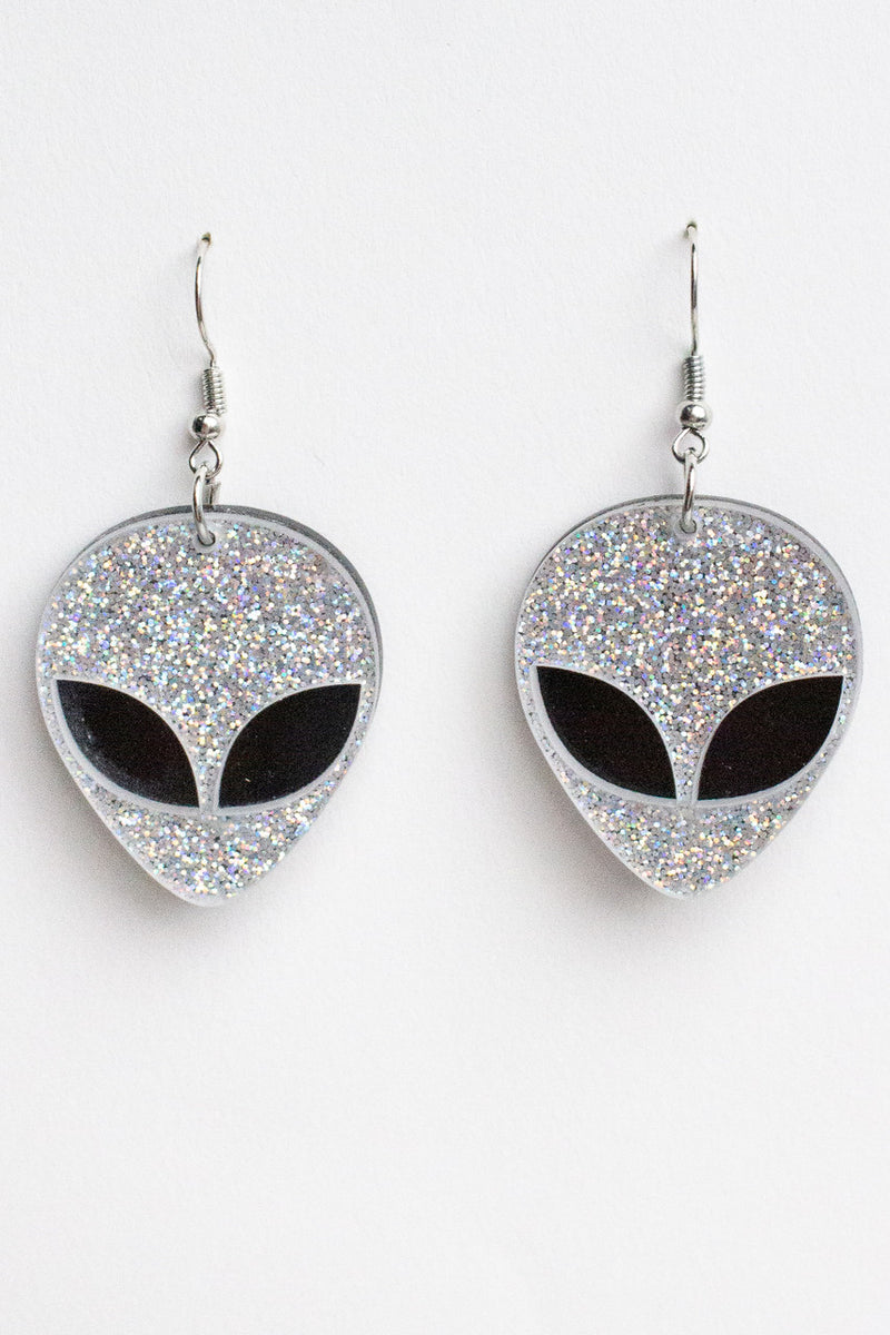Holographic Glitter Alien Earrings – Ragstock