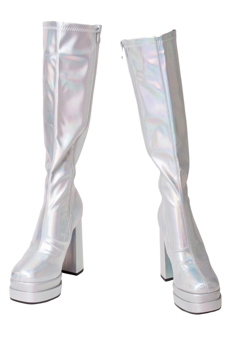 Holographic Chunky GoGo Boots – Ragstock