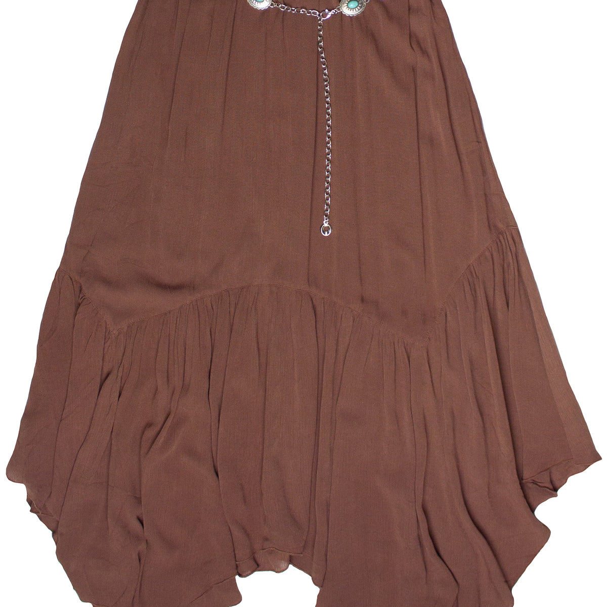 Turquoise Belt Hanky Hem Maxi Skirt – Ragstock