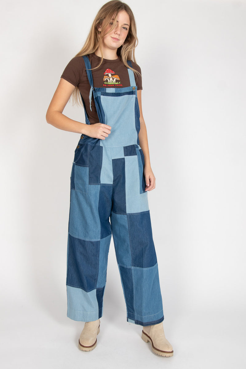 Lightweight Denim Patchwork Overalls – Ragstock