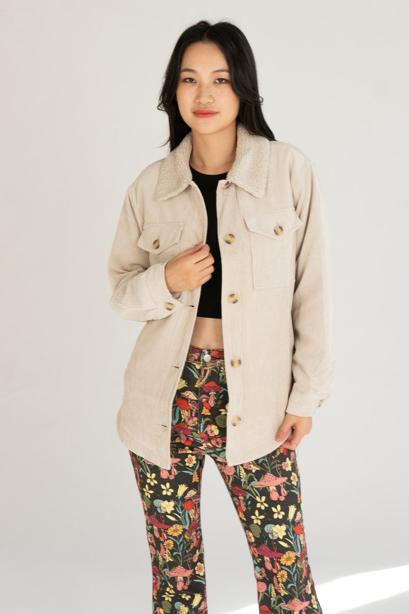 Sherpa Trim Corduroy Shacket – Ragstock