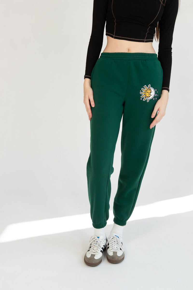 Dark Green Celestial Patch Sweatpants – Ragstock