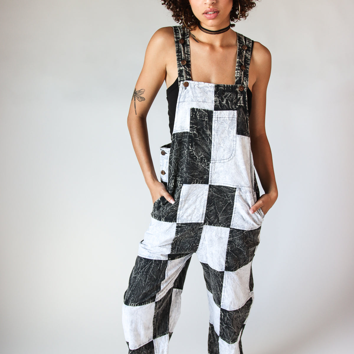Checkered Patchwork Overalls – Ragstock