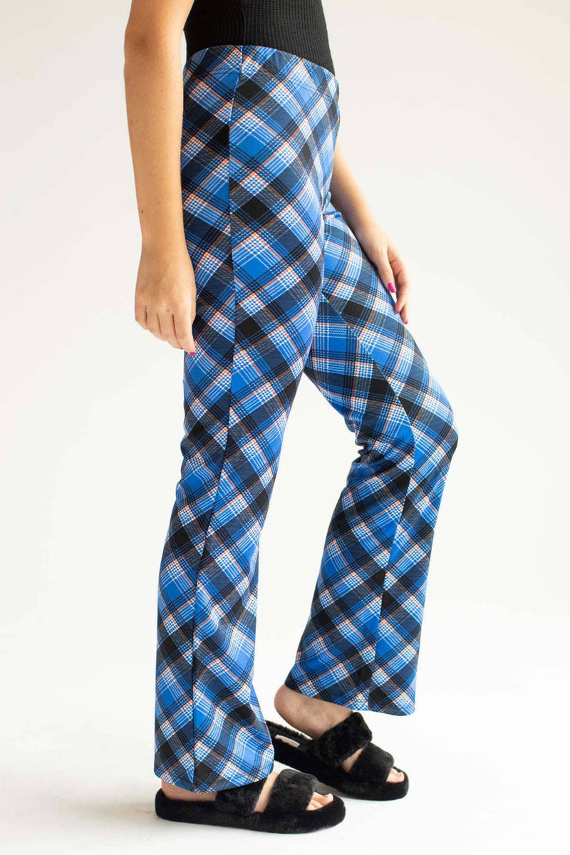 Blue Plaid Bell Bottoms – Ragstock