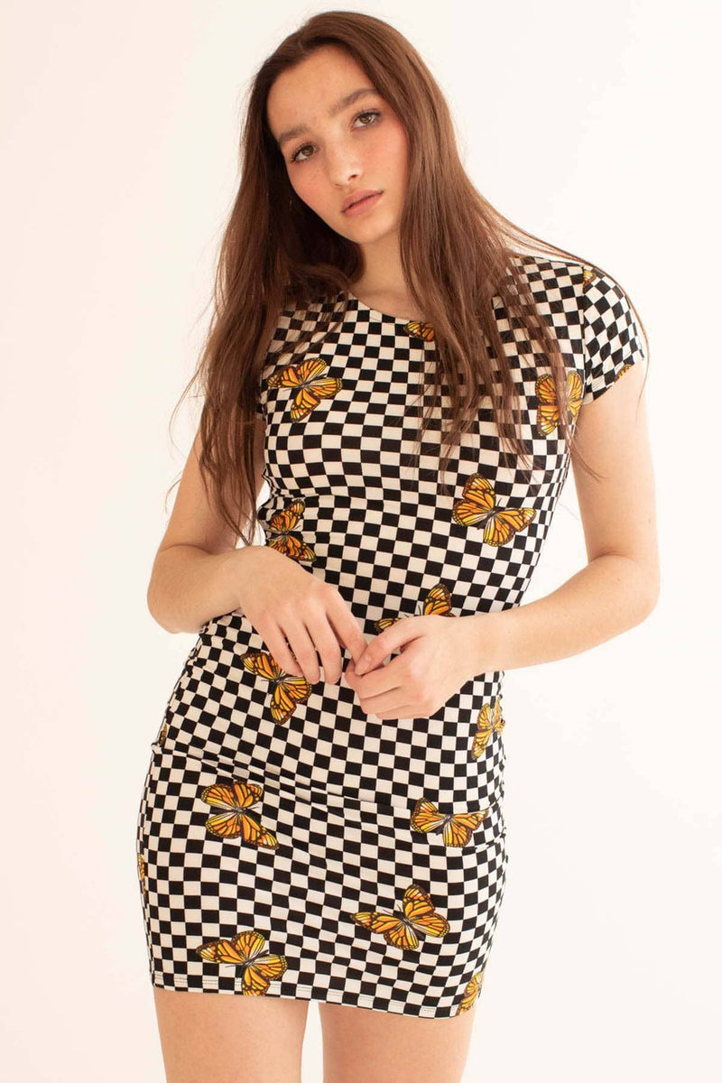 Checkered Butterfly Backless Dress – Ragstock