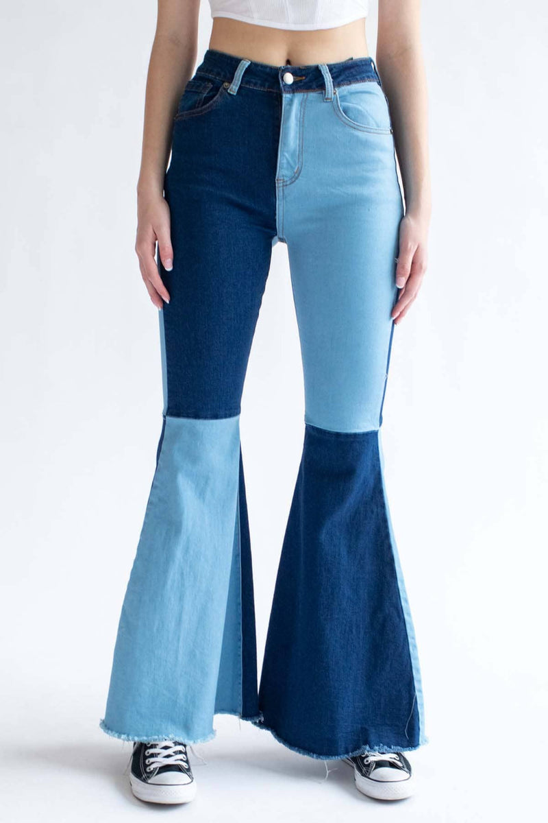 Color Blocked Patchwork Bell Bottoms – Ragstock
