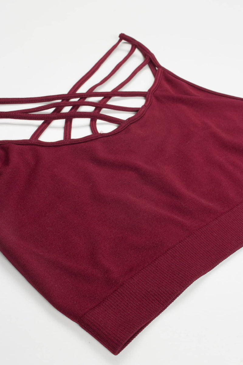 Dark Burgundy Triple Cross Bralette – Ragstock