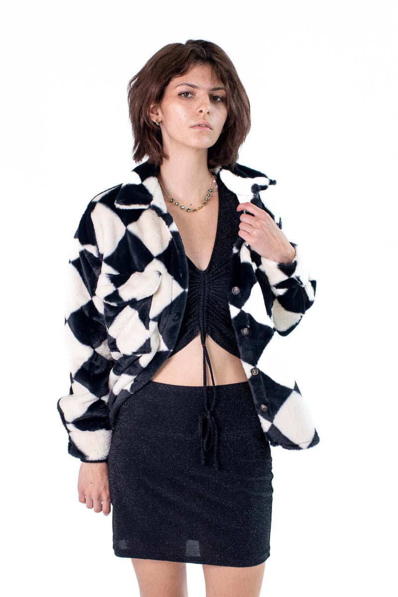 Fur Checker Print Shacket – Ragstock