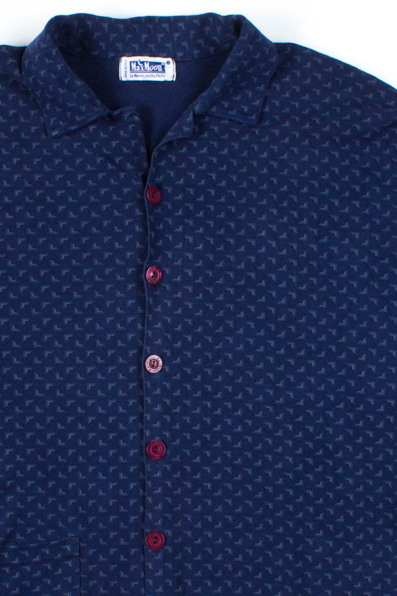 Dark Blue Patterned Button Up Shirt – Ragstock
