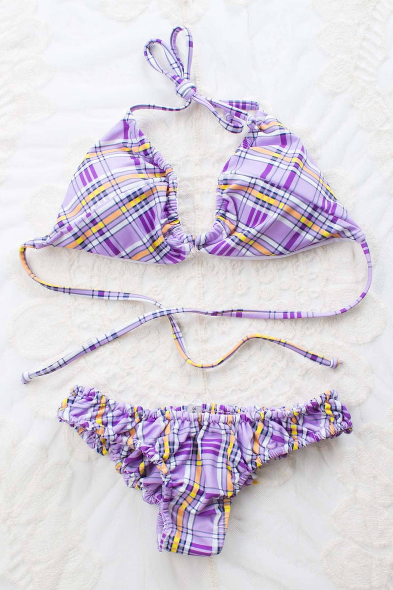 Purple Plaid String Bikini Top – Ragstock