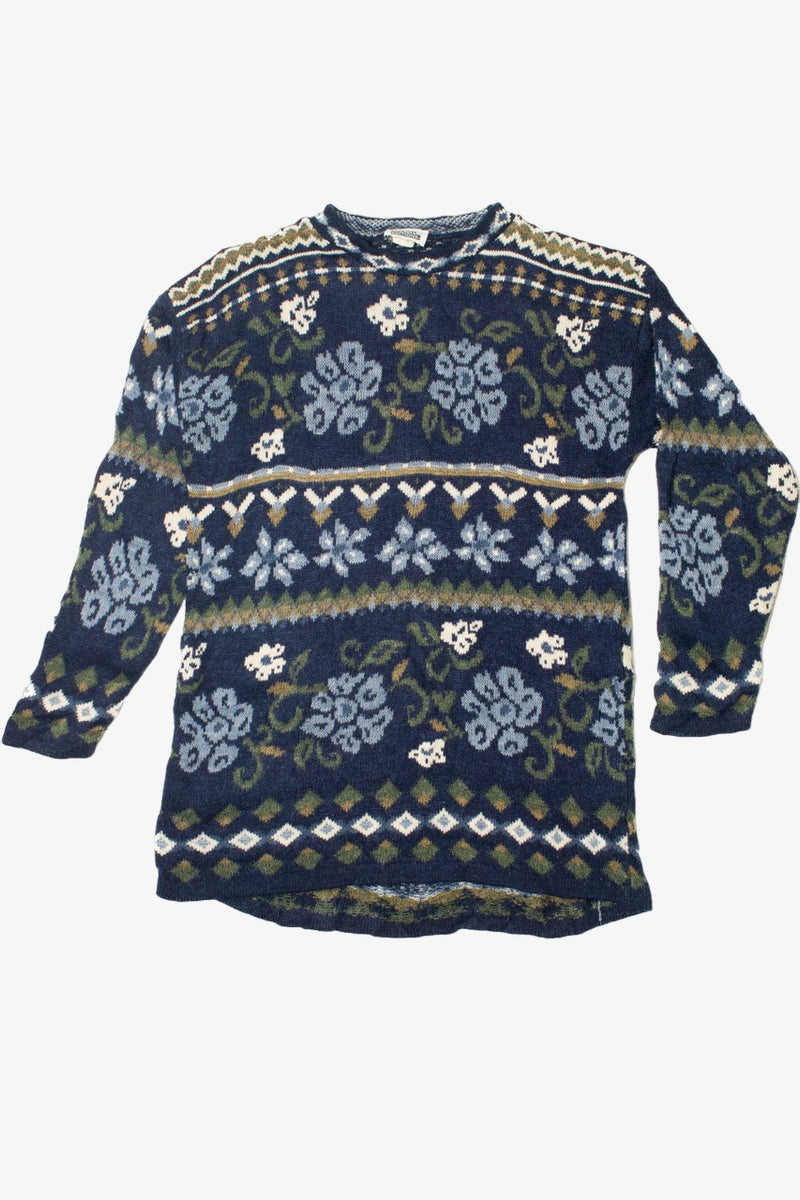 Vintage Blue Floral Basic Editions 80s Sweater Dress – Ragstock