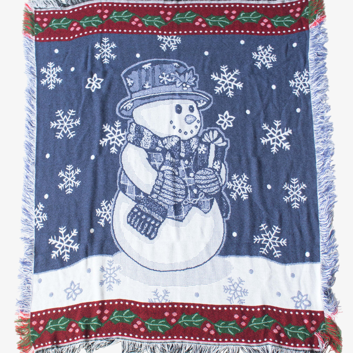 Vintage Blue Snowman Blanket (1990s) – Ragstock