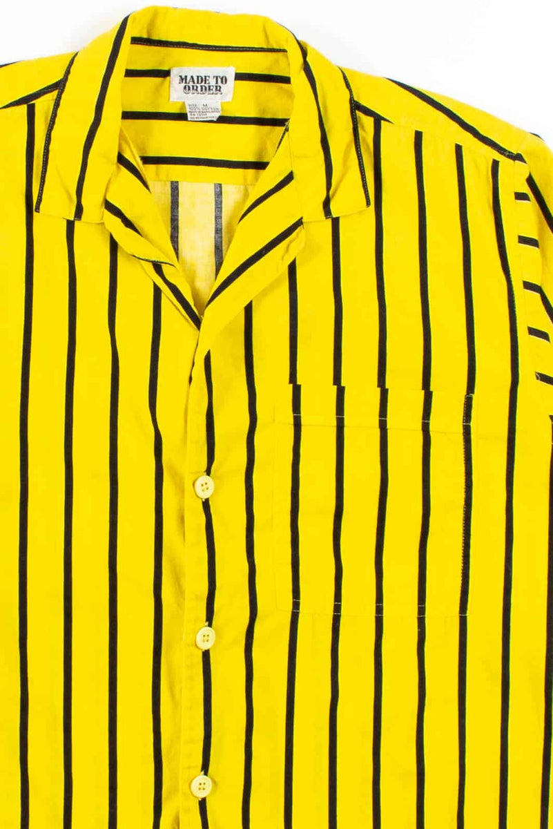 Yellow Vertical Striped Button Up Shirt – Ragstock