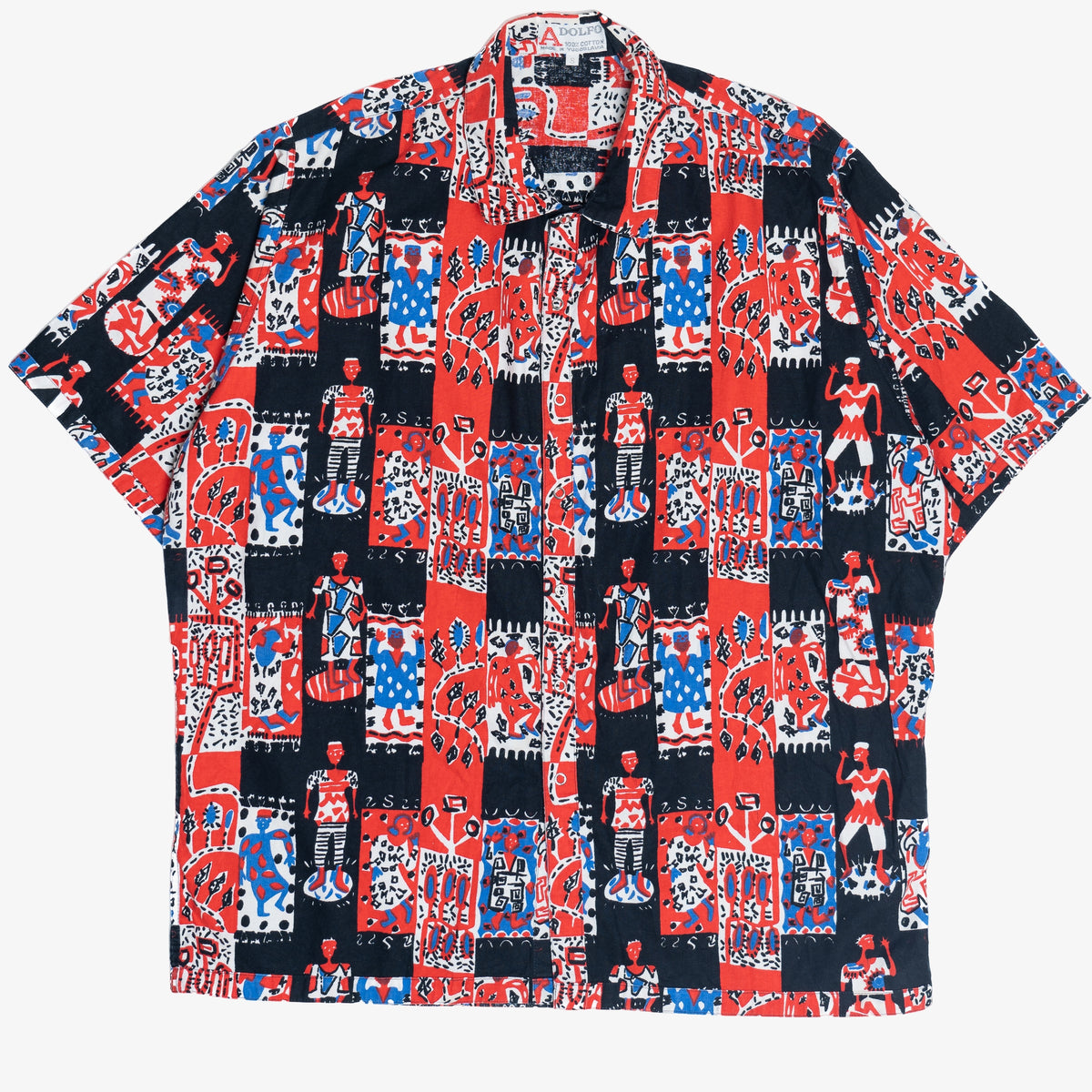Vintage Dancing People All Over Print Adolfo Button Up Shirt (1980s ...