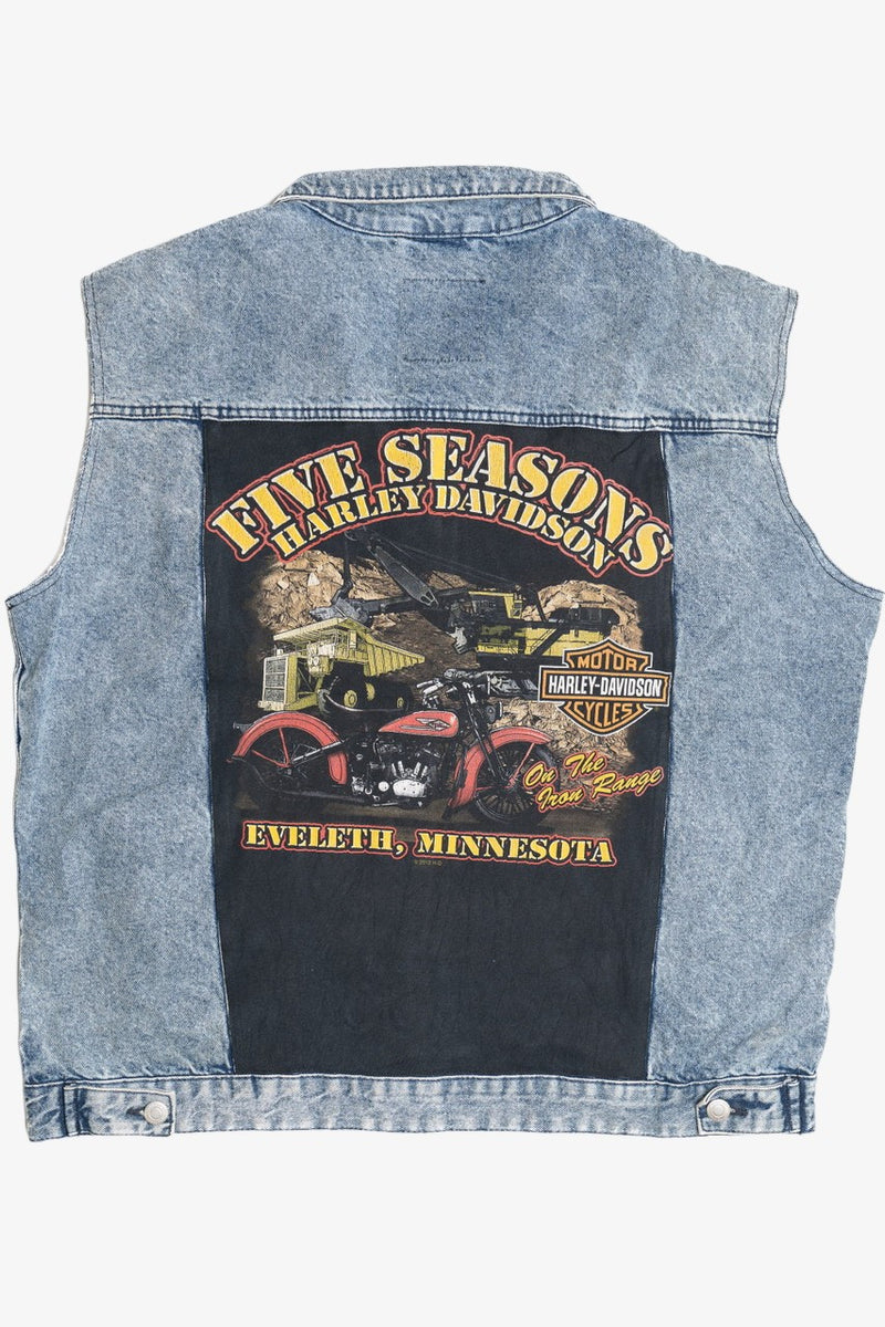 Upcycled Harley Davidson Back Patch Denim Vest – Ragstock
