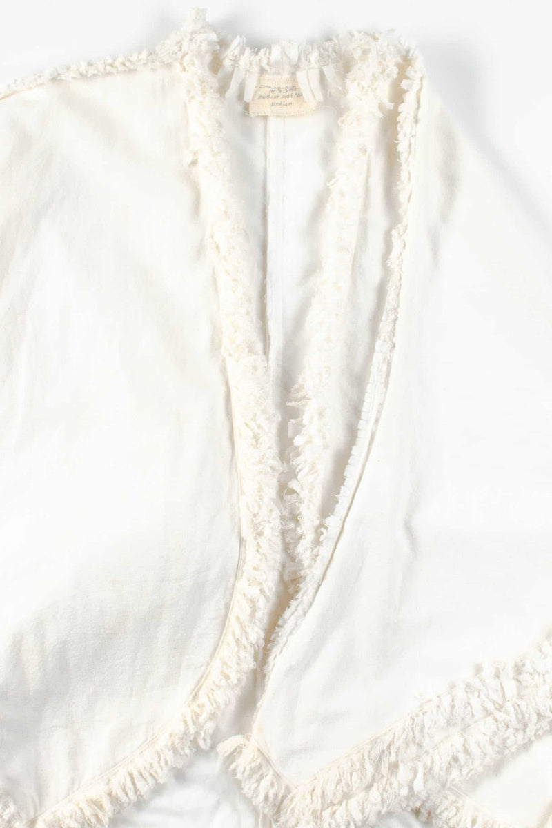 White Ruffled Poncho Jacket – Ragstock
