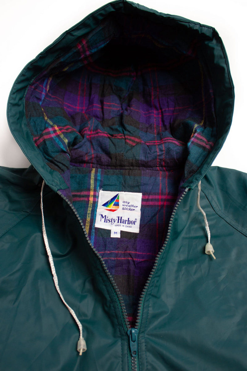 Vintage Dark Green Pastel Plaid Rain Jacket – Ragstock