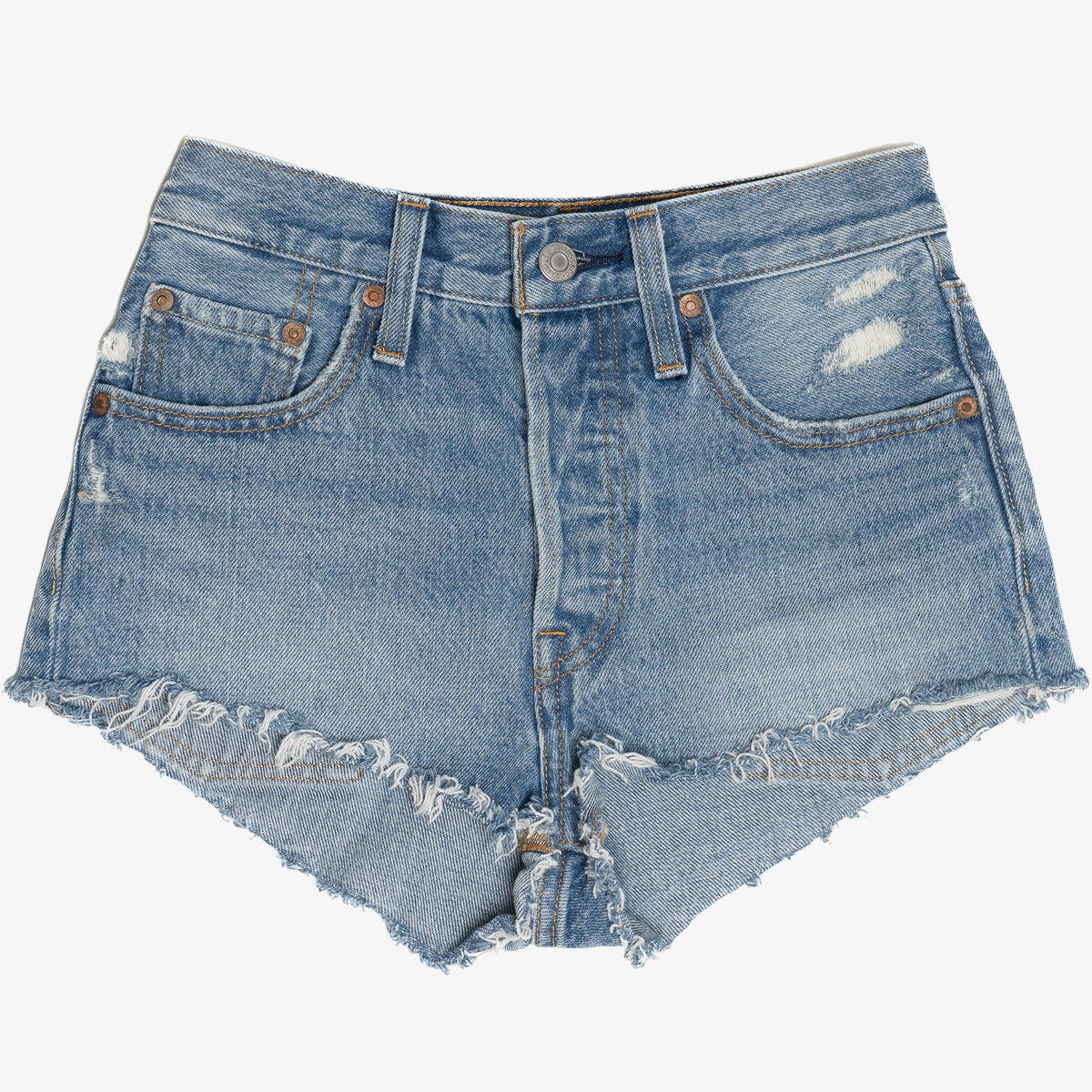 Levi's Premium 501 Button Fly Denim Micro Short Shorts 1440 – Ragstock