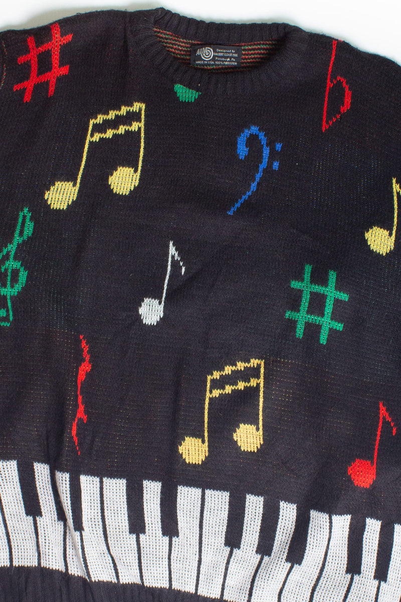 Vintage Keyboard Music Sweater (1986) – Ragstock
