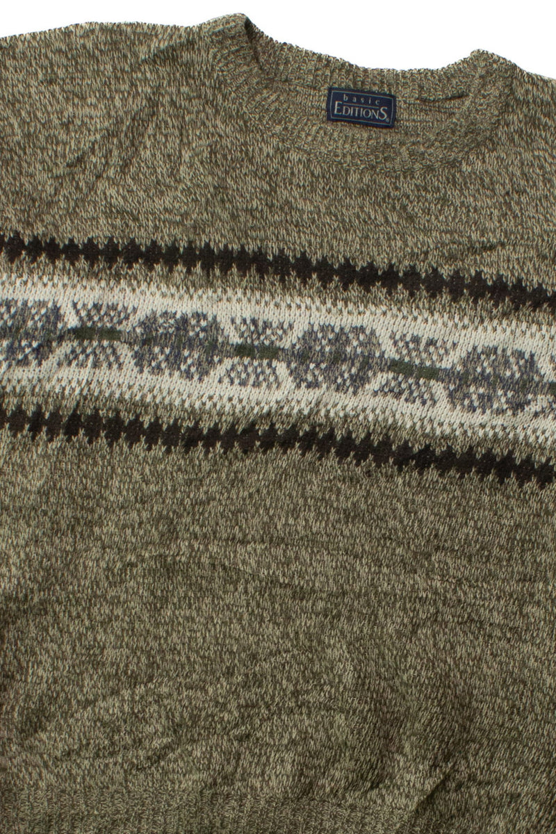 Vintage Basic Editions Green Fair Isle Sweater (2000s) – Ragstock