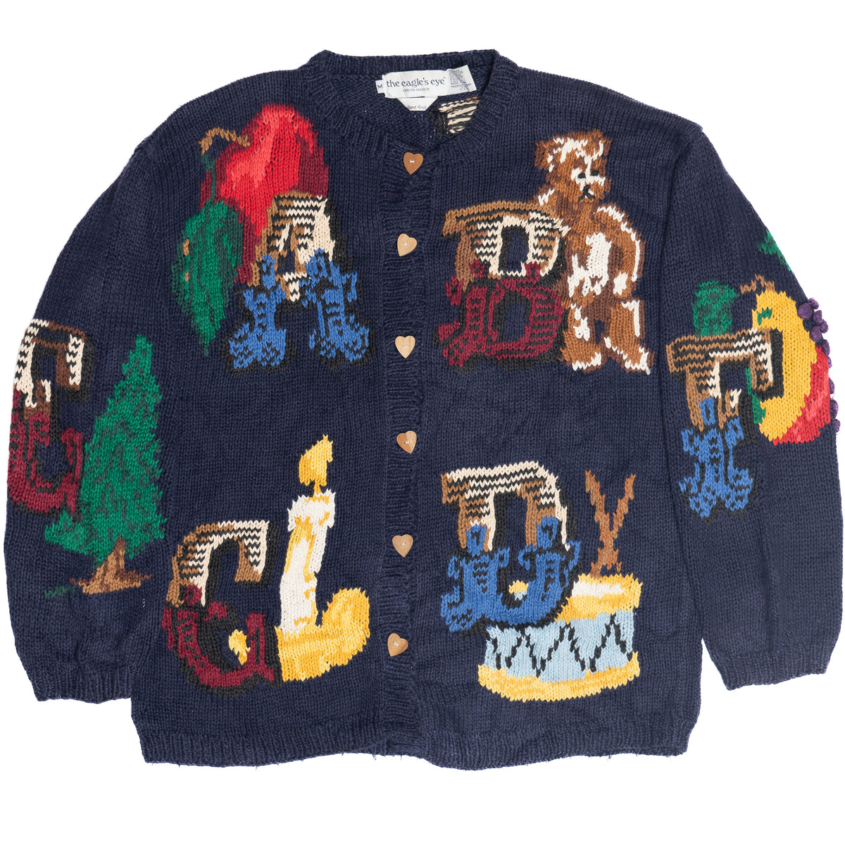 Vintage Hand Knit Alphabet Teacher Cardigan Sweater (1980s) – Ragstock