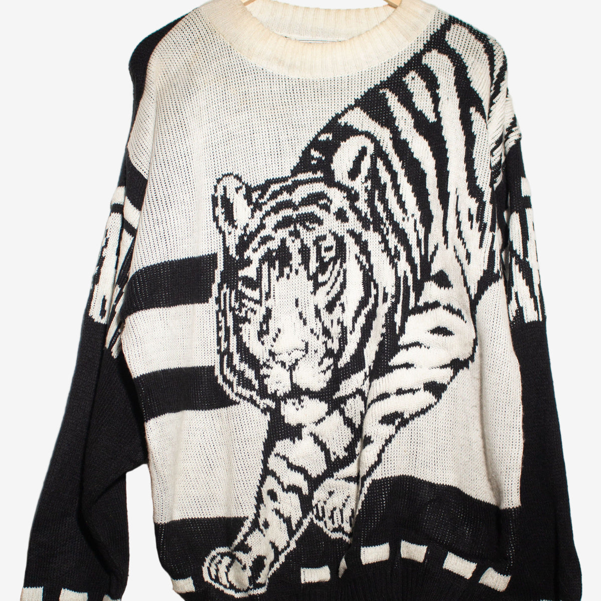 Vintage Black & White Tiger Sweater (1990s) – Ragstock