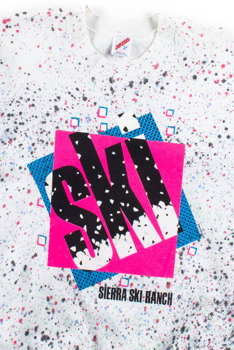 Vintage Splatter Dye Sierra Ski Ranch Sweatshirt (1990) – Ragstock