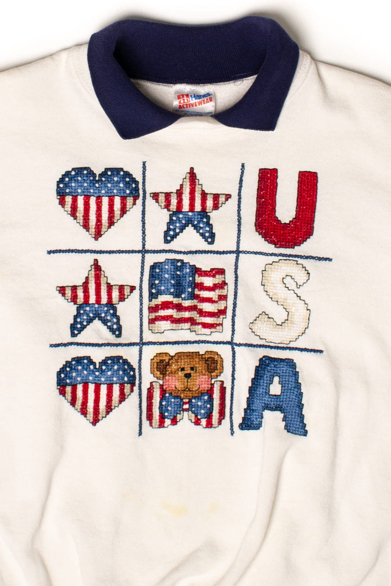 Vintage Embroidered USA Teddy Bear Sweatshirt (1990s) – Ragstock