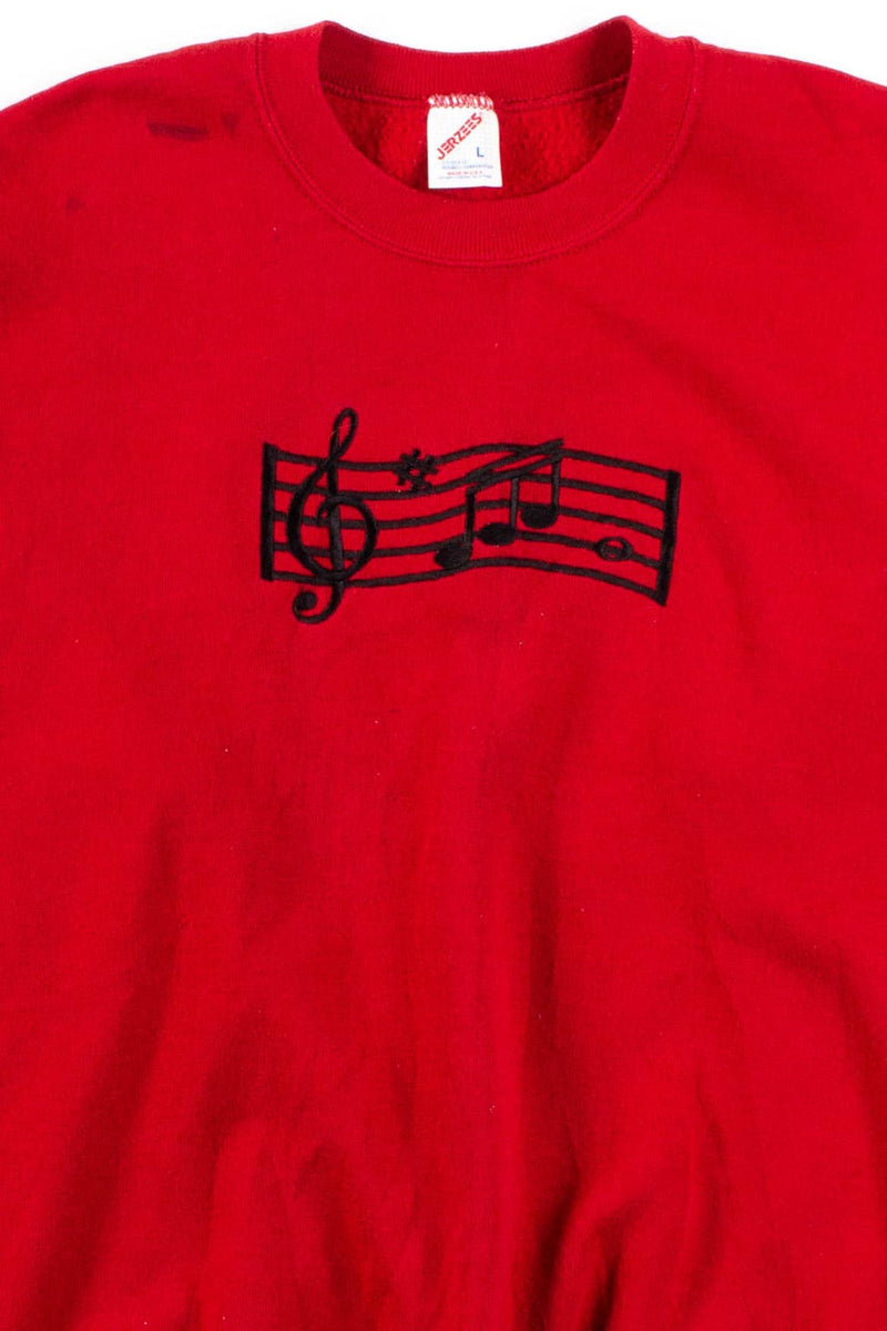 Red Musical Notes Sweatshirt – Ragstock