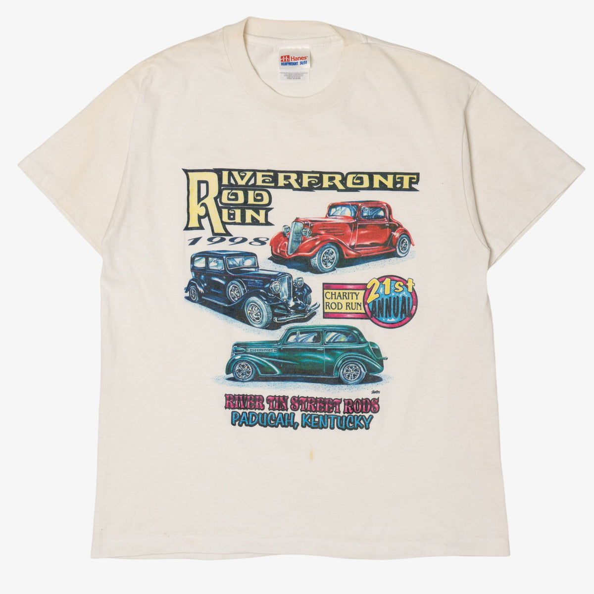 Vintage "Riverfront Rod Run 21st Annual Charity Rod Run" Single Stitch ...