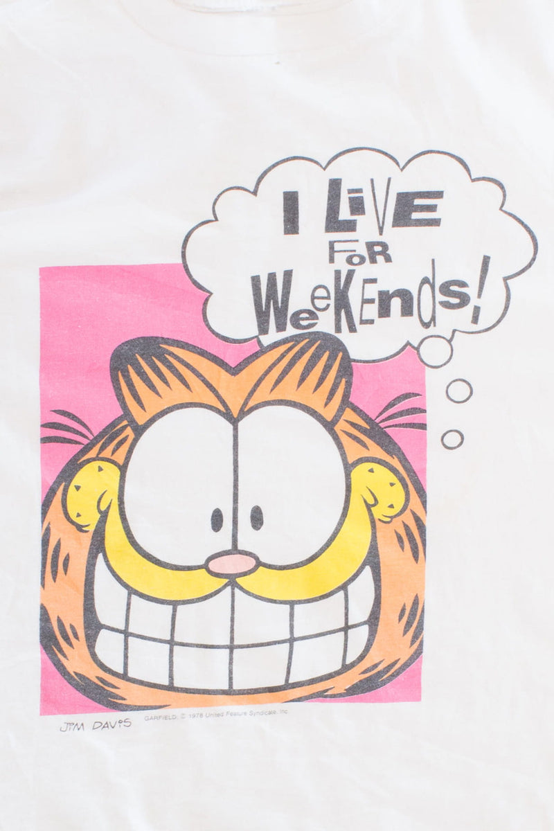 Vintage Garfield I Live For Weekends T-Shirt (1990s) – Ragstock