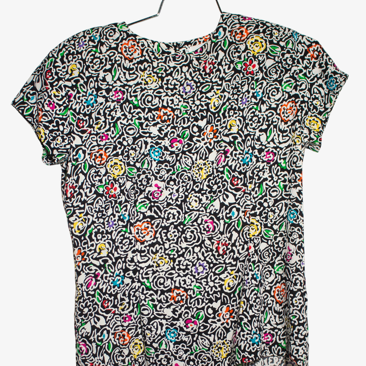 Vintage Black Floral Button Back Blouse (1990s) – Ragstock