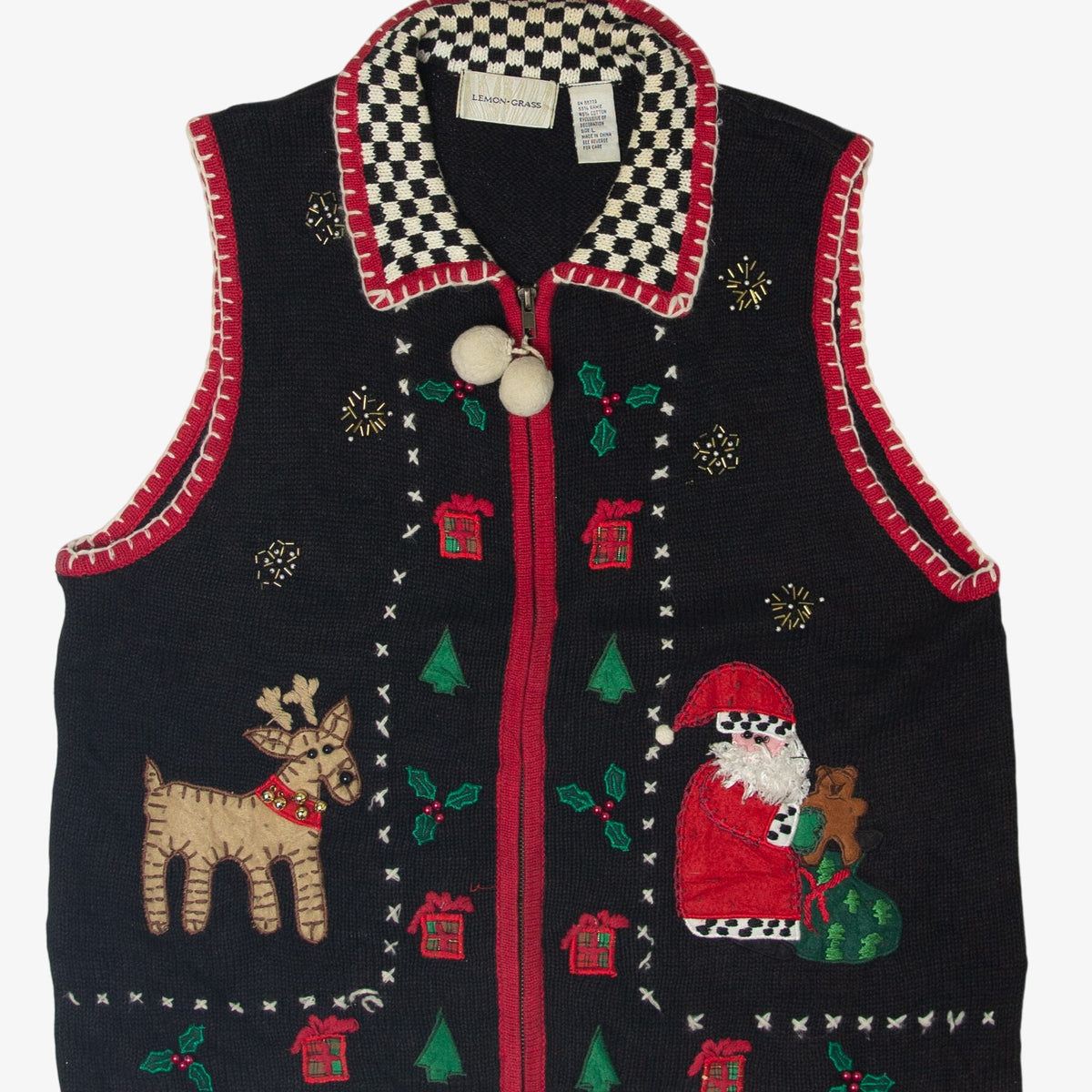 Vintage Lemon Grass Ugly Christmas Vest Ugly (1990s) – Ragstock