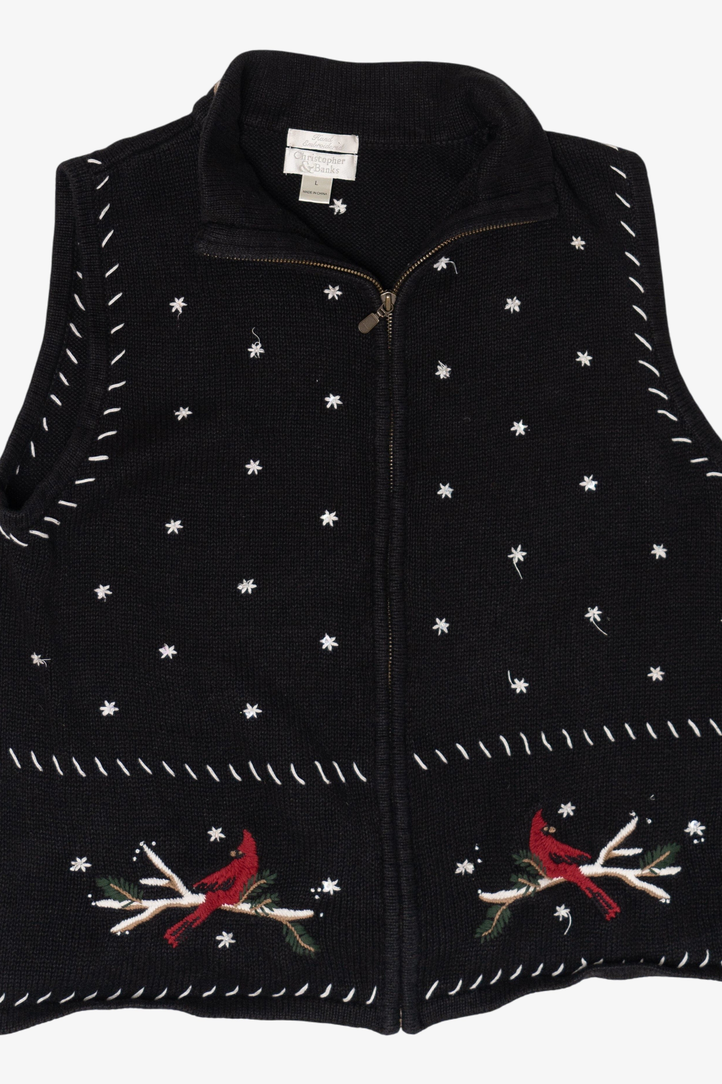 Vintage Hand Embroidered Christopher & Banks Ugly Christmas Vest (2000 ...