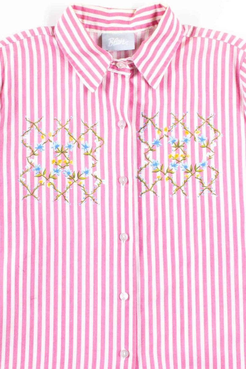 Pink Striped Floral Button Up – Ragstock