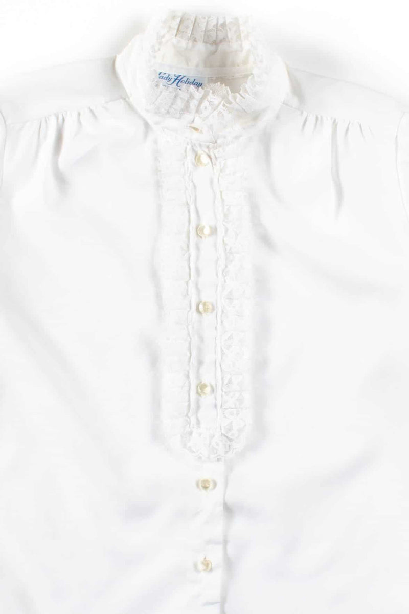 White Lace Ruffled Blouse – Ragstock